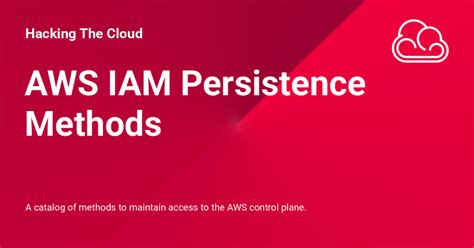 Hacking The Cloud On Linkedin Aws Iam Persistence Methods Hacking