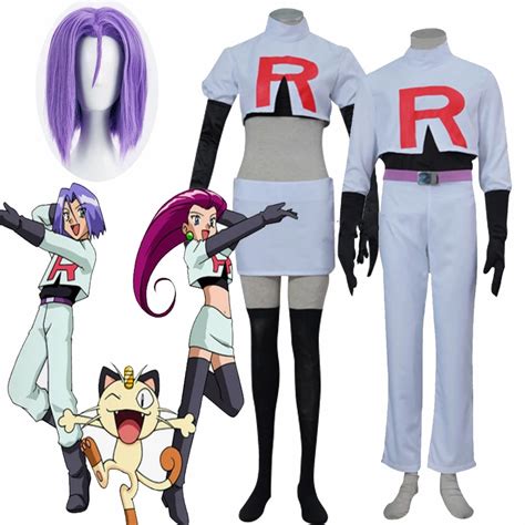 Anime Team Rocket Cosplay Jessie James Costume Wig Full Set Outfit