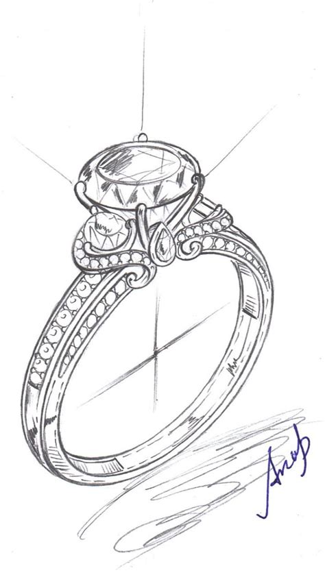 3 D Ring Jewellery Sketches Jewellery Design Sketches Ring Sketch