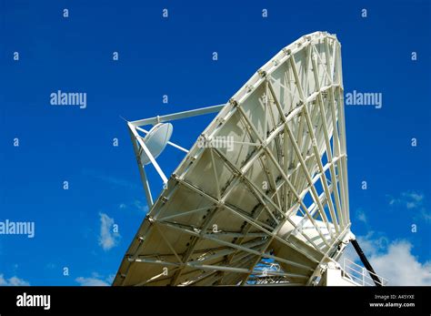 Cassegrain Parabolic Antenna With Subreflector Satellite Land Earth