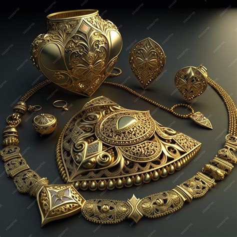 Premium Ai Image Saudi Arabia Traditional Gold Plated Jewelry