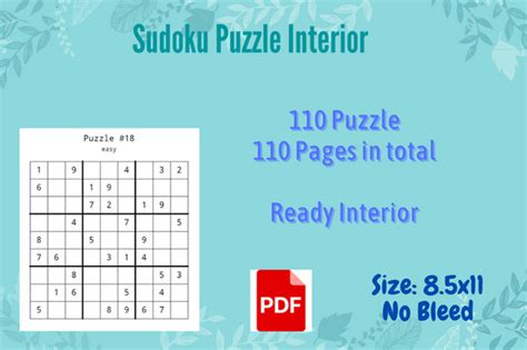 Easy Sudoku Puzzles Graphic By Jerin Design · Creative Fabrica Easy Sudoku Puzzles Graphic By Jerin Design · Creative Fabrica