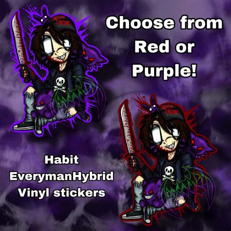 Handmade Everymanhybrid Vinyl Stickers Slenderverse Emh Creepypasta