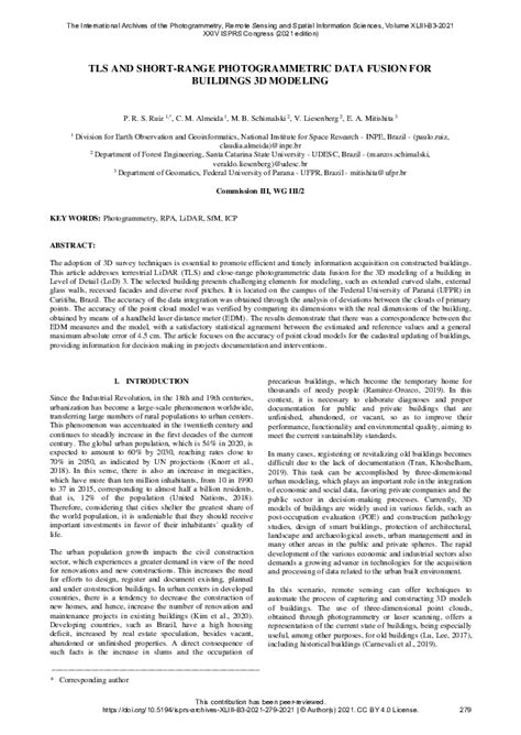 Pdf Tls And Short Range Photogrammetric Data Fusion For Buildings 3d Modeling