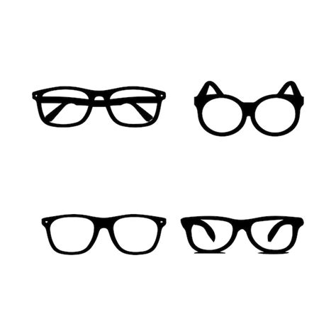 A Set Of Glasses Isolated Vector Glasses Model Icons Premium Ai
