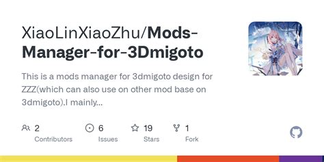 Github Xiaolinxiaozhu Mods Manager For 3dmigoto This Is A Mods