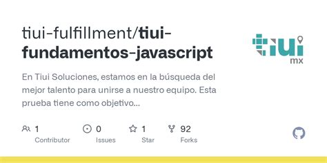 Github Tiui Fulfillmenttiui Fundamentos Javascript En Tiui