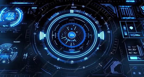 디지털 데이터 차트 통신 하이테크 미래 디자인의 추상 기술 Ui 미래형 개념 Hud 인터페이스 홀로그램 요소 Generative Ai 프리미엄 사진