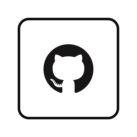 Free High Quality Black Outline Square Github Icon For Creative Design