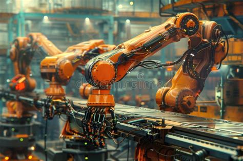 A Group Of Robots Equipped With Advanced Technology Are Efficiently