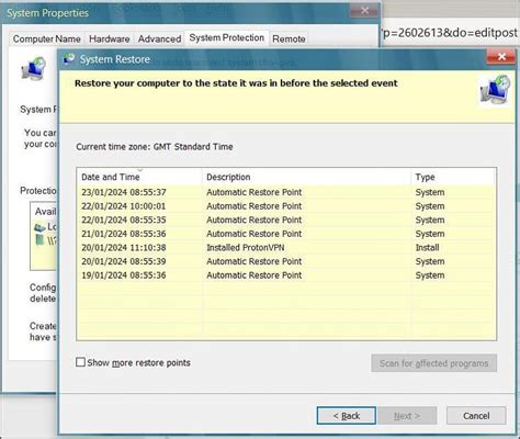 Vanishing Restore Points Windows 10 Forums