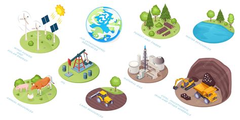 Recursos Naturales Eco Naturaleza Energías Renovables Vector Premium