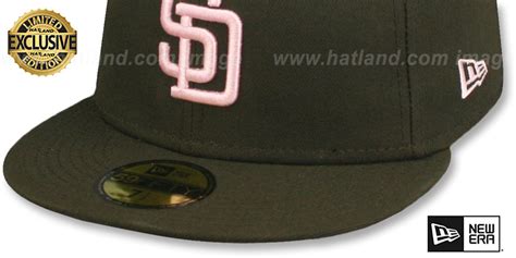 San Diego Padres 1985 Cooperstown Pink Logo Bottom Fitted Hat