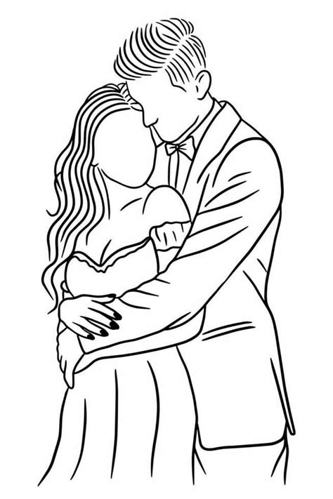 Pin By Monas Art On أفكار لمشاريع بسيطة Line Art Illustration Art Wedding Drawing