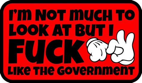Im Not Much To Look At But I Fuck Like The Government 3 5 Sticker
