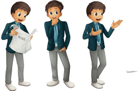 A Boy Illustration Paper Reading Vector Illustration Paper Reading