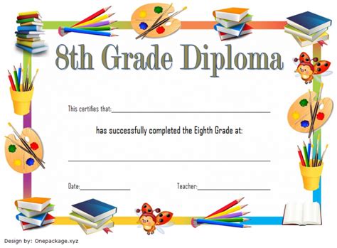 Free 8th Grade Promotion Certificate Template 6 Recent Designs