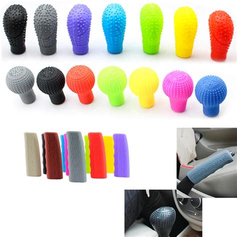 자동 수동 자동차 실리콘 시프트 기어 헤드 버튼 변속기 헤드 노브 커버 핸드 브레이크 커버 슬리브 케이스 스킨 프로텍터기어 시프트 칼라 Aliexpress
