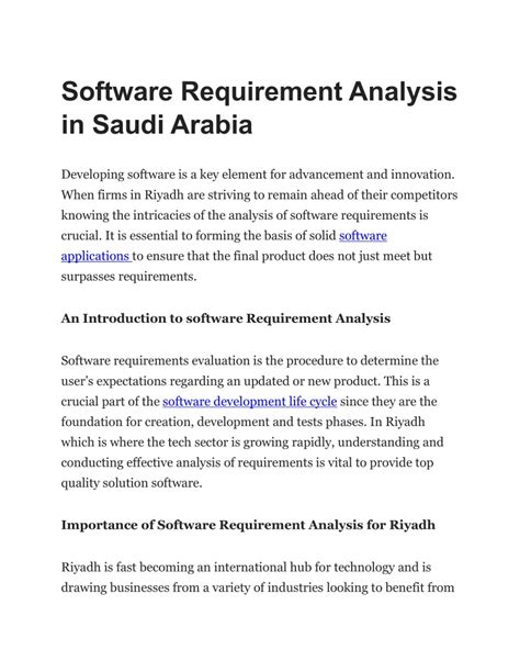 Ppt Software Requirement Analysis In Saudi Arabia Powerpoint