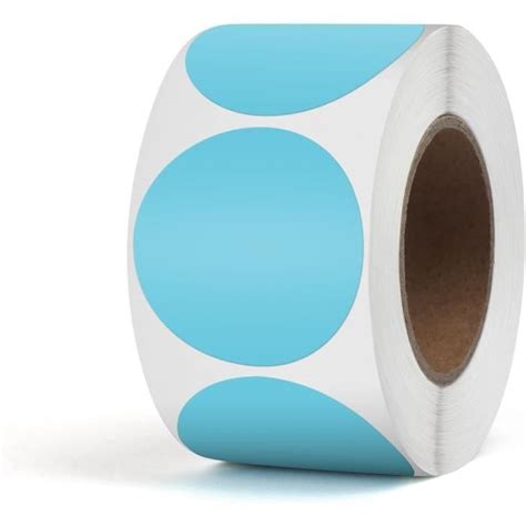 Lot De 500 étiquettes Thermiques En Vinyle à Pois Bleus 38 Mm