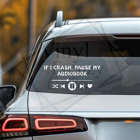 Pause Audiobook If I Crash Vinyl Decal Funny Car Laptop Sticker Etsy
