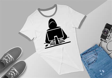 Hacker Svg Computer Programmer Clipart Cyber Security Digital Download Laptop User Silhouette