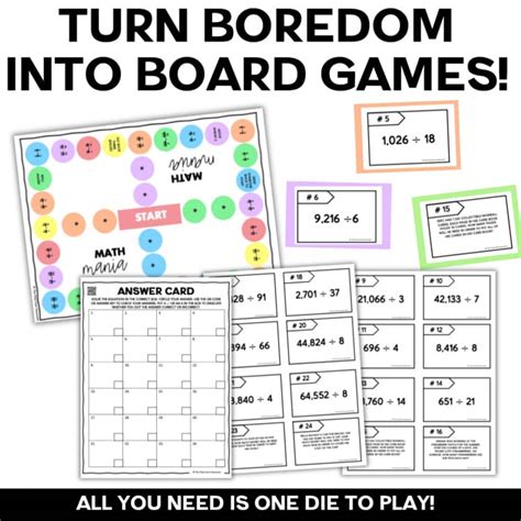 Fifth Grade Math Board Games 5th Grade Math Anchor Charts Long Division