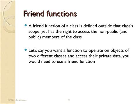 friends function and classes ppt programming languages computing