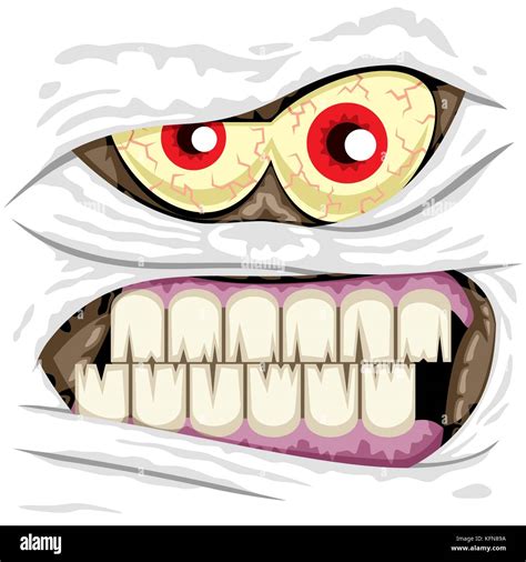 Spooky Mummy Face On White Background Stock Vector Image And Art Alamy