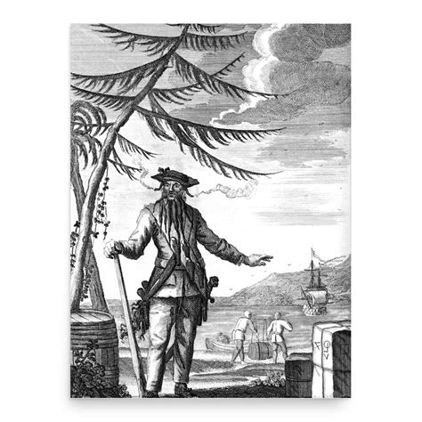 Blackbeard Edward Teach Poster Print — Museum Quality 18x24 Noveltees