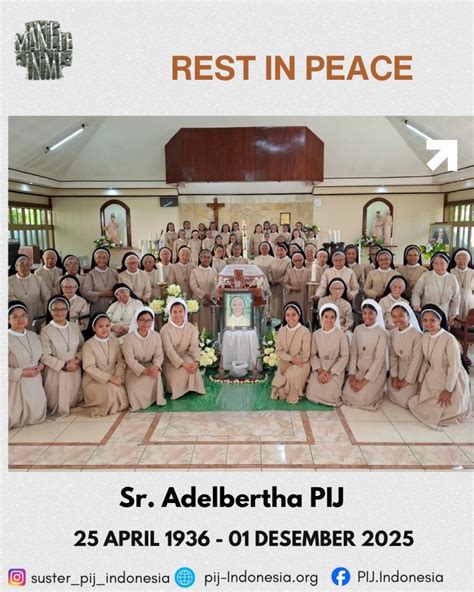 In Memoriam Sr Adelberta Pij Kongregasi Suster Pij