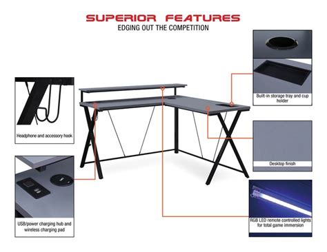 Checkpoint L Shape Gaming Desk
