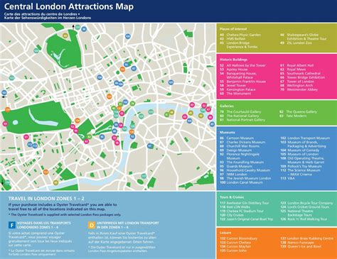 Free London Attractions Map Printable Your Guide Printables For
