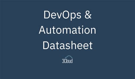 Devops And Automation Datasheet 3cloud