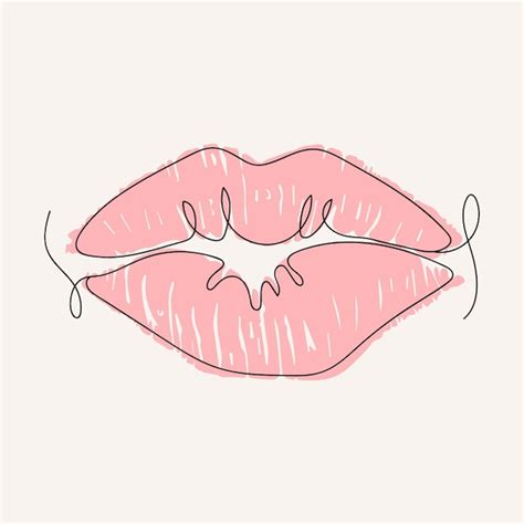 Premium Vector Continuous Line Drawing Beautiful Women Lips Logo