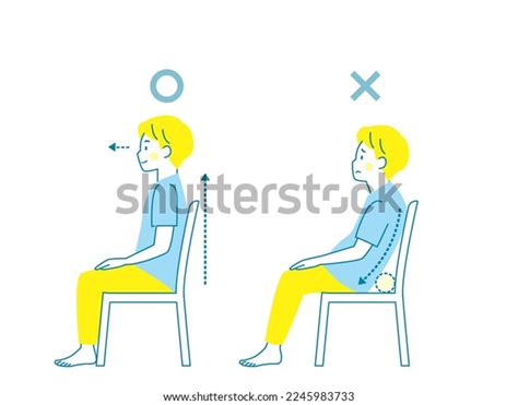 Comparison Good Bad Posture Man Sitting Stock Illustration 2245983733 Shutterstock