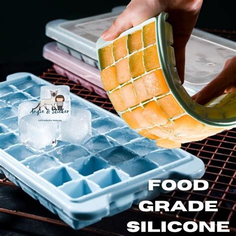 Stockmsia 2436 Grids Silicone Ice Cube Tray Cover Fresh Fruit Bekas