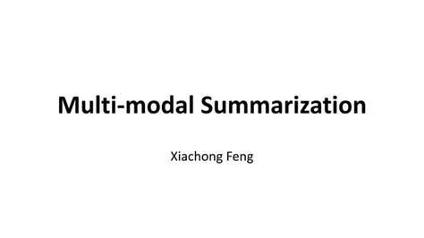 Multi Modal Summarization Pdf