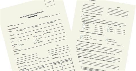 Government Internship Program Application Form Download Now