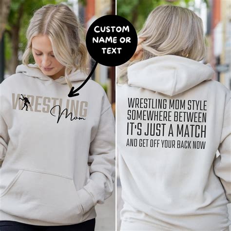 Wrestling Mom Hoodie Wrestling Mom Hooded Sweatshirt Wrestler Mom