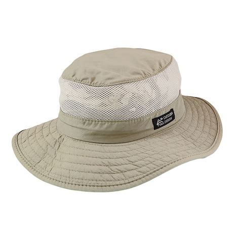 Dorfman Pacific Hats Packable Vented Boonie Hat Khaki Village Hats