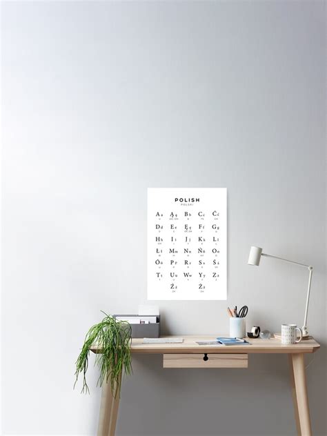 Polish Alphabet Chart Poland Language Chart White Poster For Sale