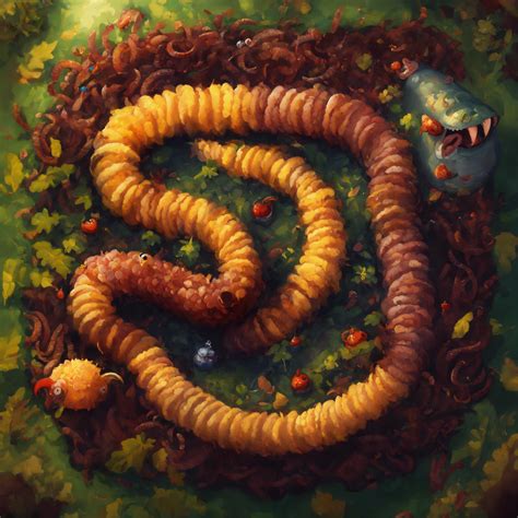 Lexica Concept Art Of A Top View Of A Worm Monster Made Out Of Worms