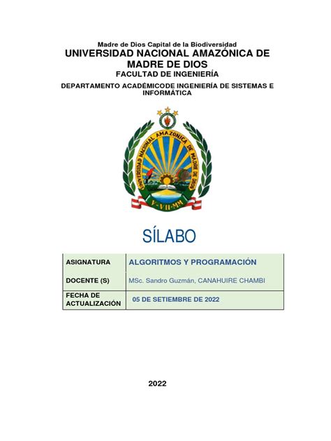 Silabo De Algoritmos Y Programacion Pdf Programación De Computadoras Evaluación