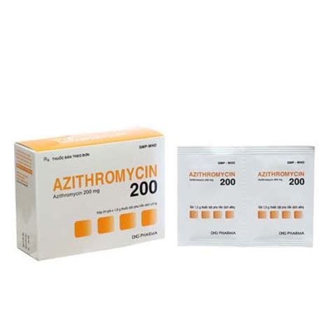 Thuốc Kháng Sinh Azithromycin 200mg Dhg Hộp 24 Gói X 1 5g Medigo