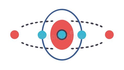 Nucleus Structure Icon Atomic Model And Particle Physics Vector