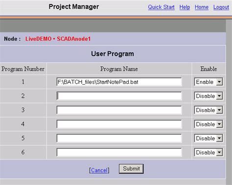 1442 User Program Configuration