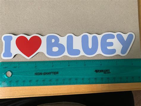 Bluey I Love Bluey Car Magnet Approximately 8 5 X 1 3 4 Etsy