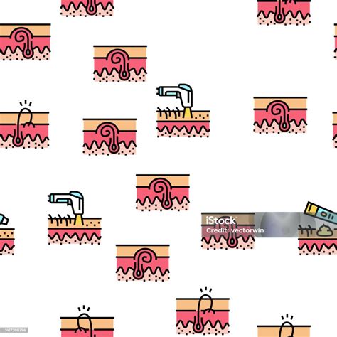 Ingrown Hair Problem Treatment Vector Seamless Pattern Stock