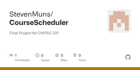 Github Stevenmunscoursescheduler Final Project For Cmpsc 221